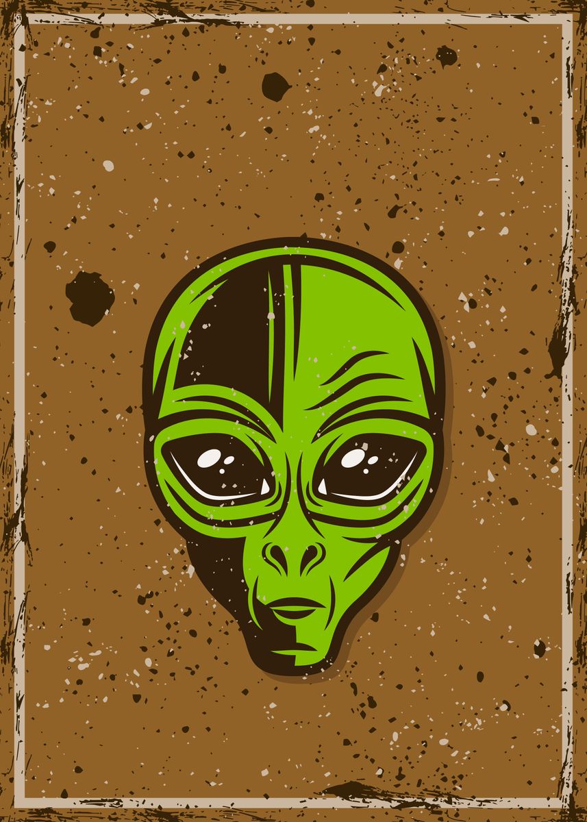 'the face aliens' Poster, picture, metal print, paint by Lunaxys ...