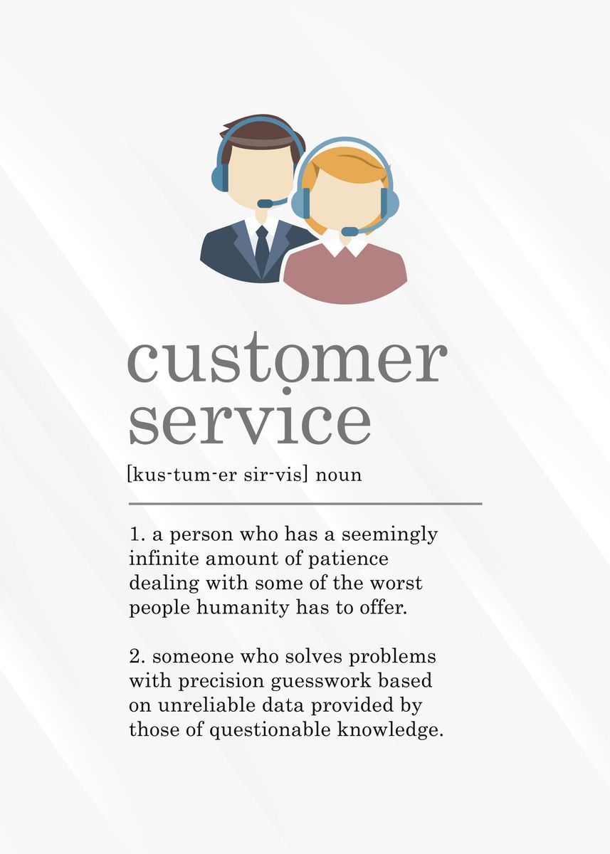 'Funny Customer Service' Poster, picture, metal print, paint by ...