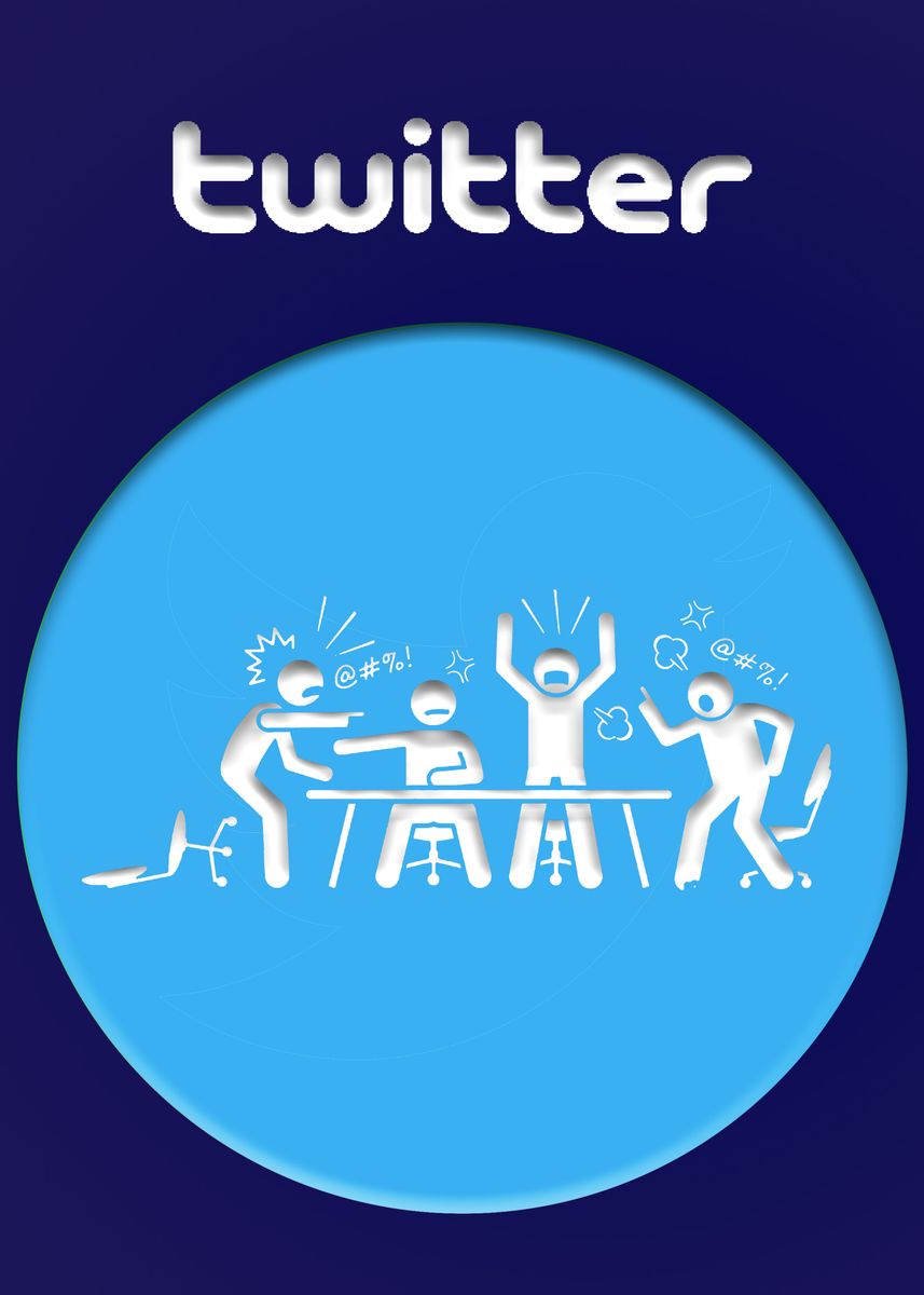'Twitter parody parodie' Poster, picture, metal print, paint by ...