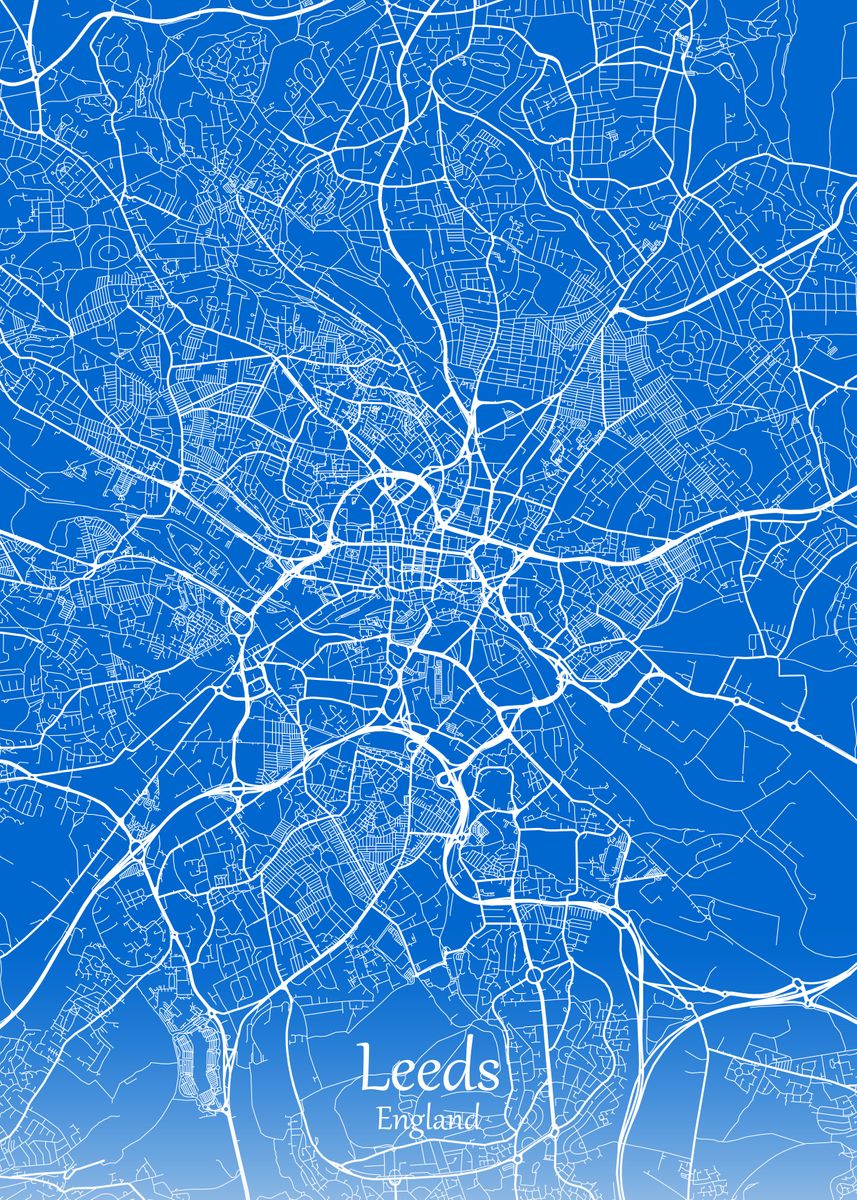 'Leeds City Map England' Poster by Gigi Bgm | Displate