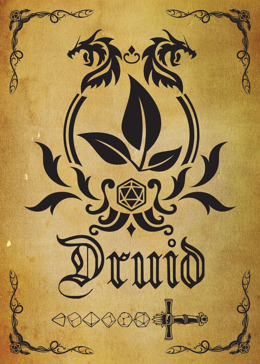 'DRUID RPG CHARACTER' Poster, picture, metal print, paint by ...