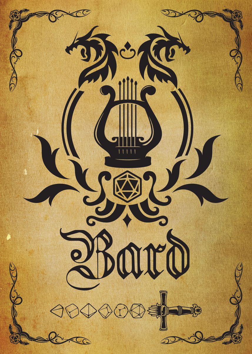 ' BARD RPG CHARACTER' Poster, picture, metal print, paint by ...