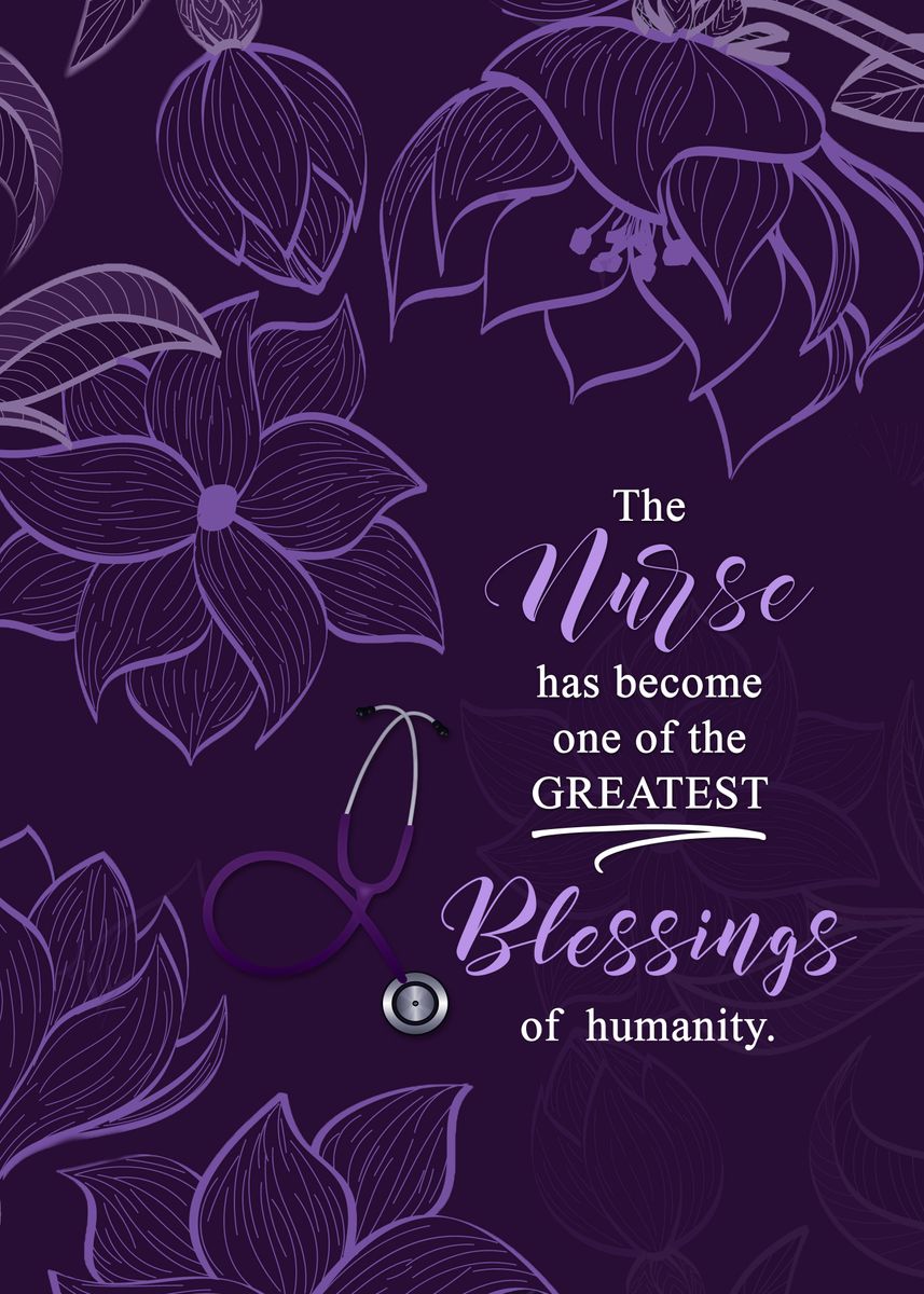 'Nurses Blessings Purple' Poster by Doreen Erhardt | Displate