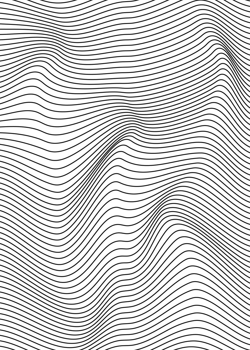 'Line Art Black and White' Poster, picture, metal print, paint by ...