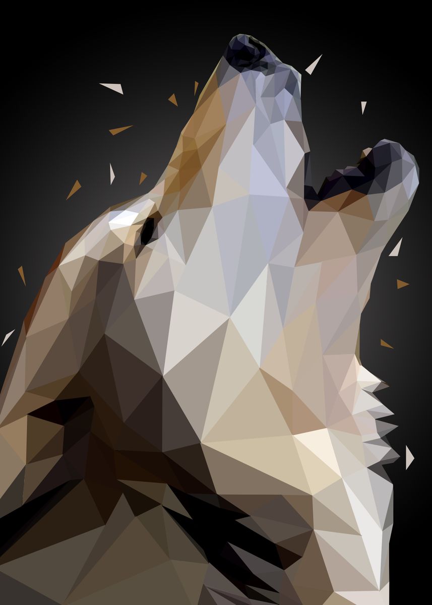 'wolf low poly' Poster by INSPIRE COLLECTION | Displate