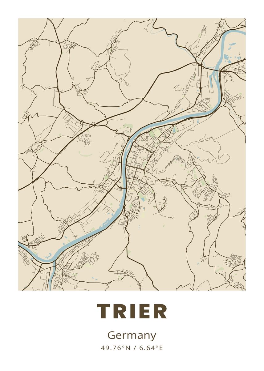 'Trier City Map' Poster by Tarendra Studio | Displate