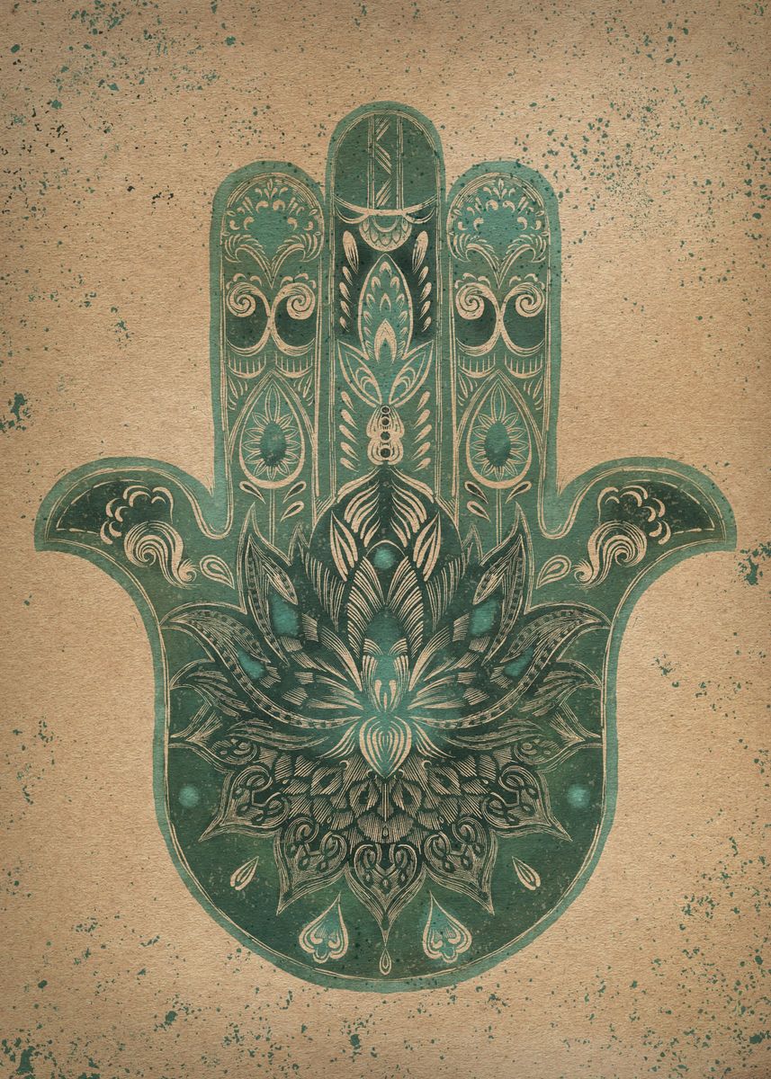 'Hamsa ' Poster, picture, metal print, paint by Brenda Wren | Displate