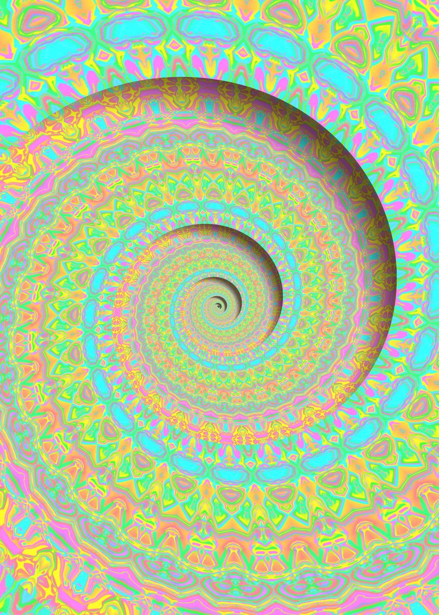 'Vivid Spiral Mandala' Poster, picture, metal print, paint by Kaleiope ...