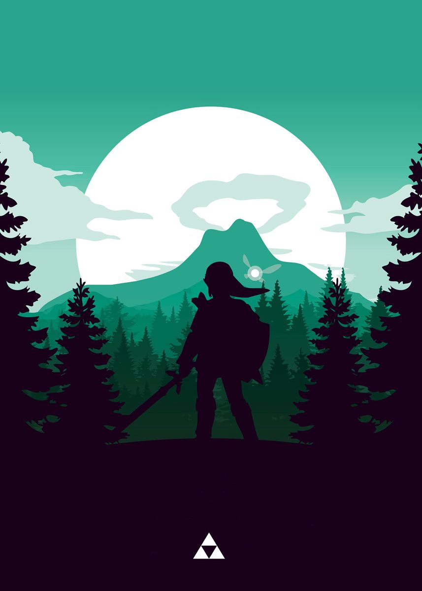 'Hyrule Triforce Hero' Poster, picture, metal print, paint by ...
