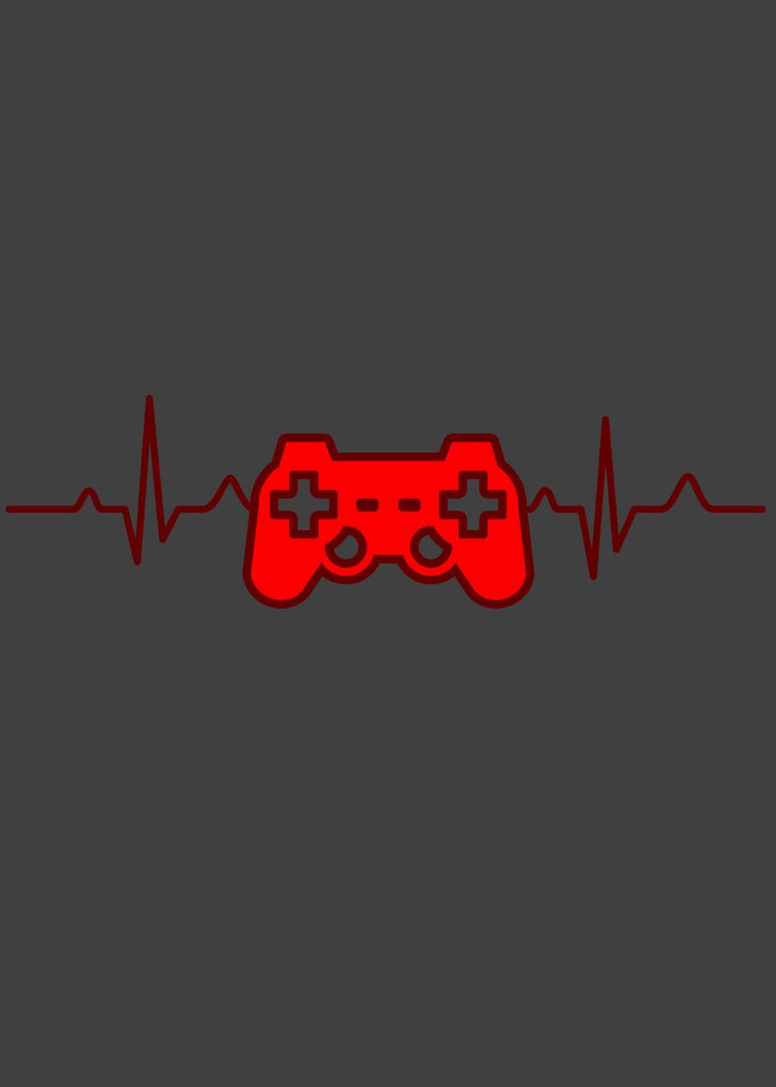 'Game controller heart' Poster, picture, metal print, paint by BeMi ...