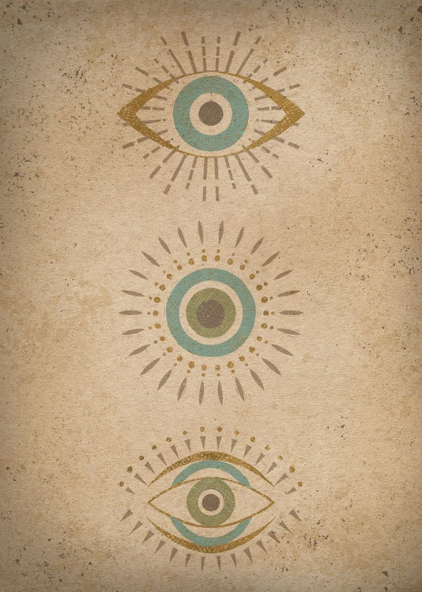 'Turkish Eye' Poster, picture, metal print, paint by Brenda Wren | Displate