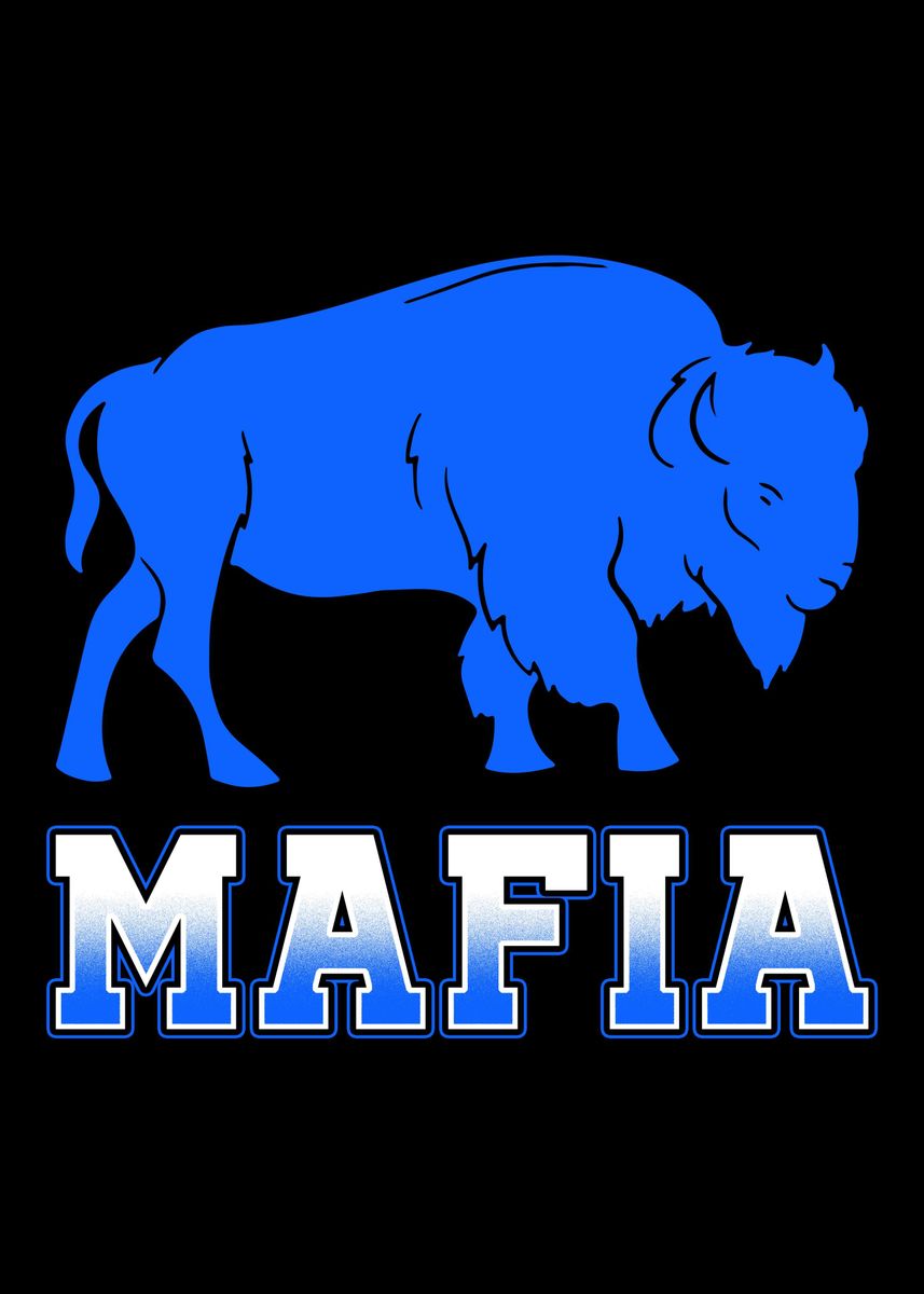'Mafia Blue Football' Poster, picture, metal print, paint by Cooldruck ...