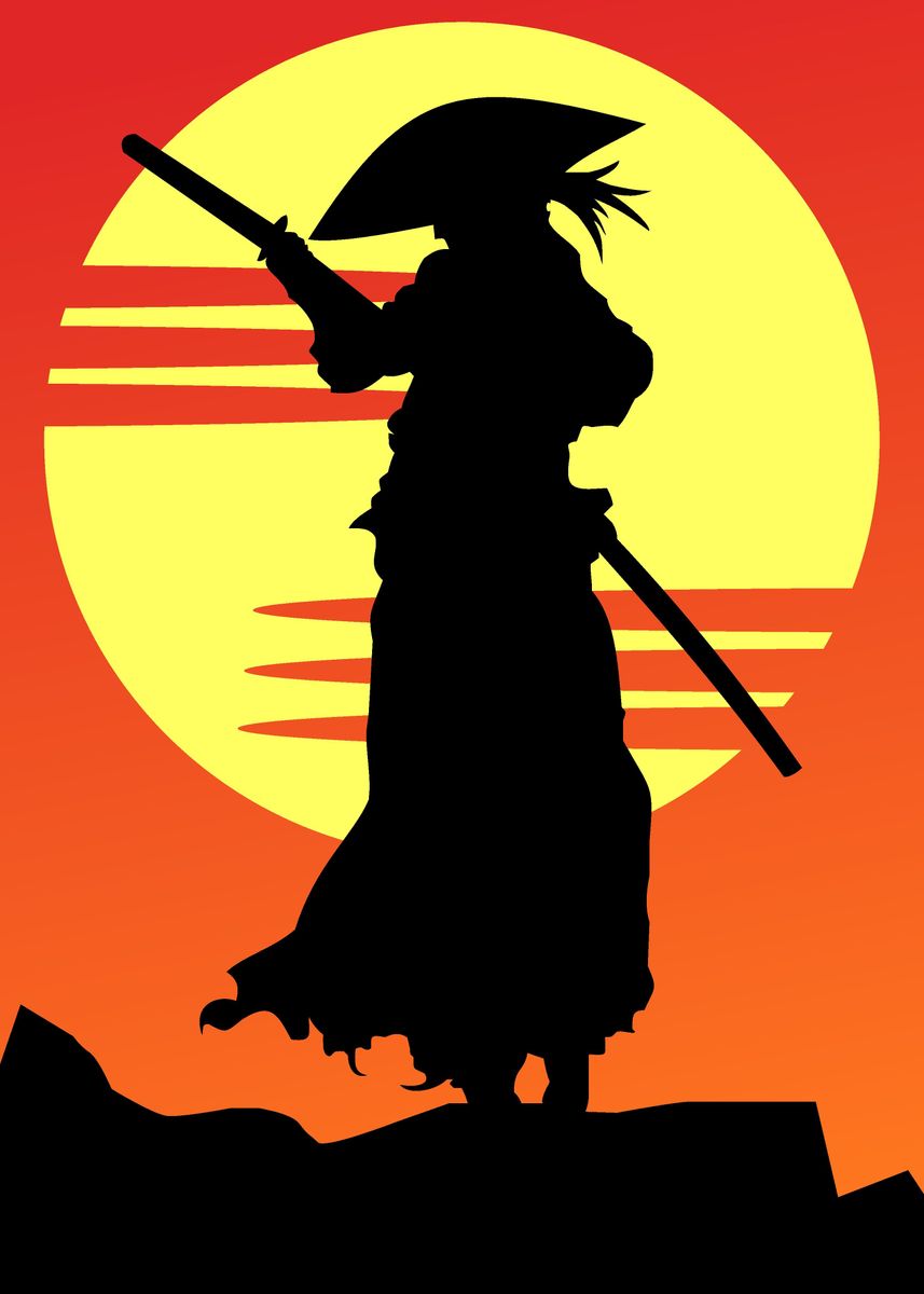 'Take out a sword Silhouete' Poster, picture, metal print, paint by ...
