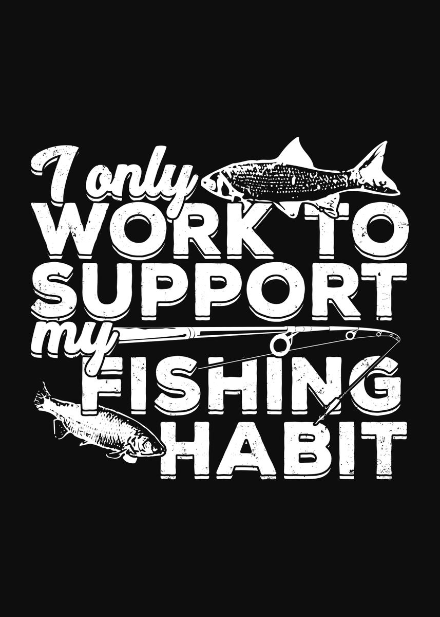 'Funny Fishing Design ' Poster, picture, metal print, paint by Marcel ...