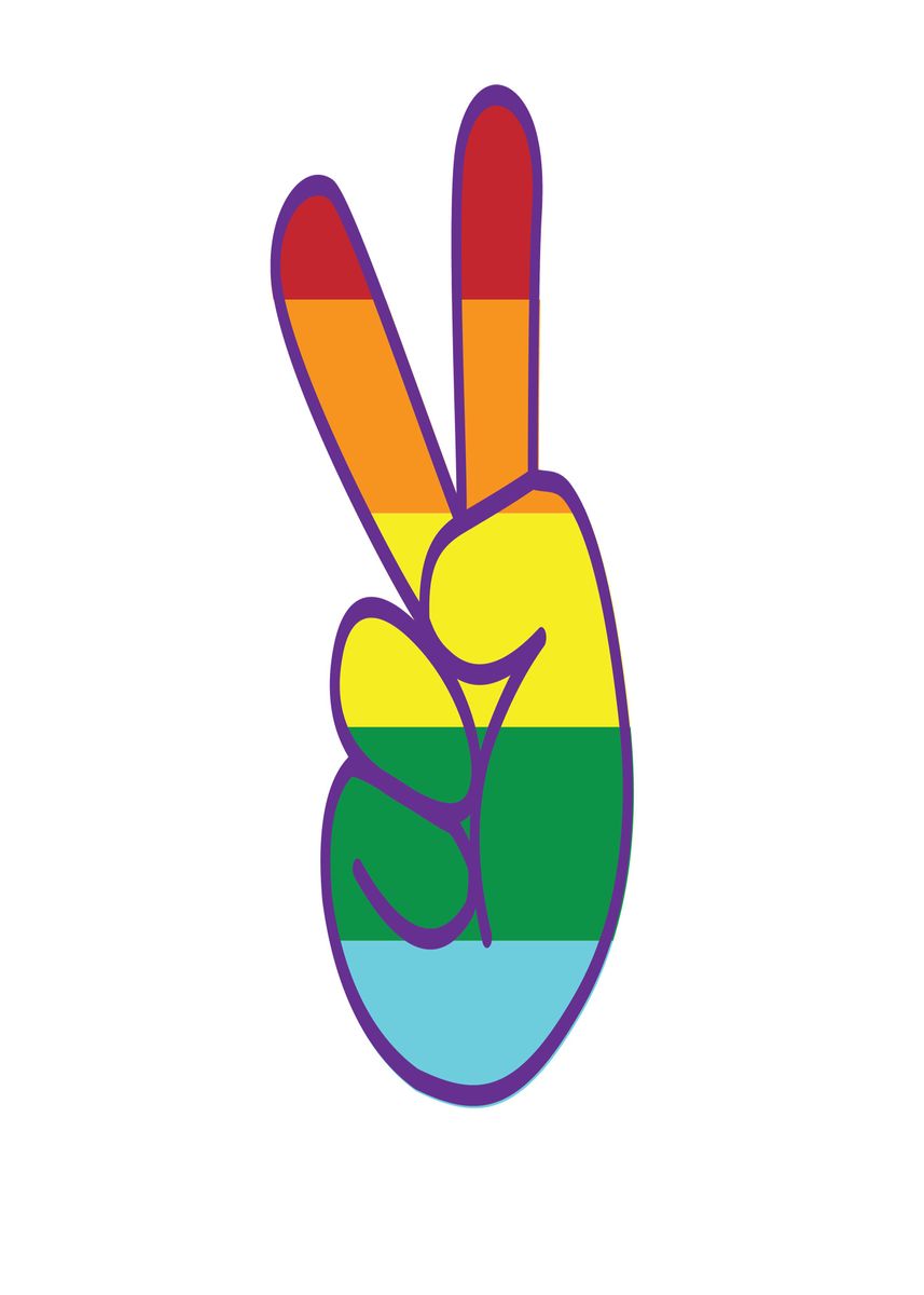 'PRIDE PEACE HAND' Poster, picture, metal print, paint by di | Displate