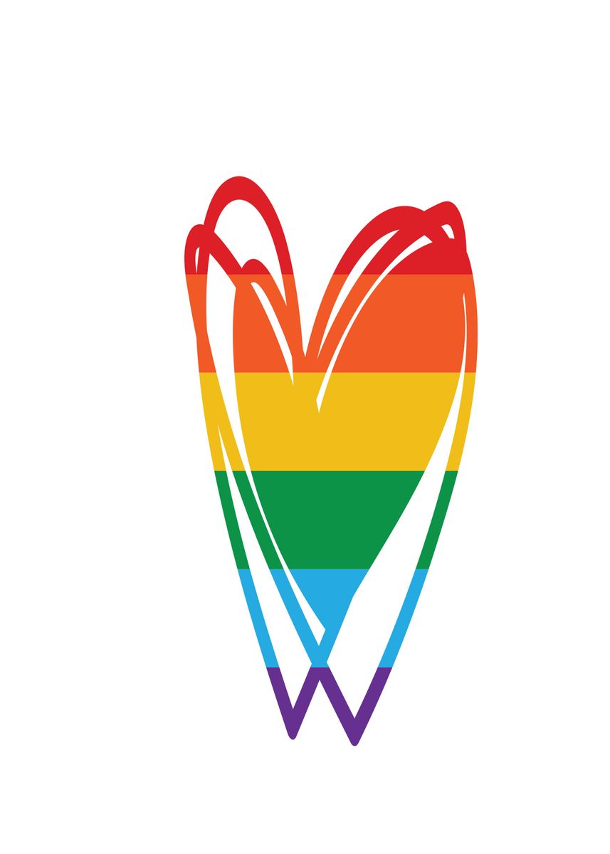 'PRIDE HEART' Poster, picture, metal print, paint by yvon | Displate