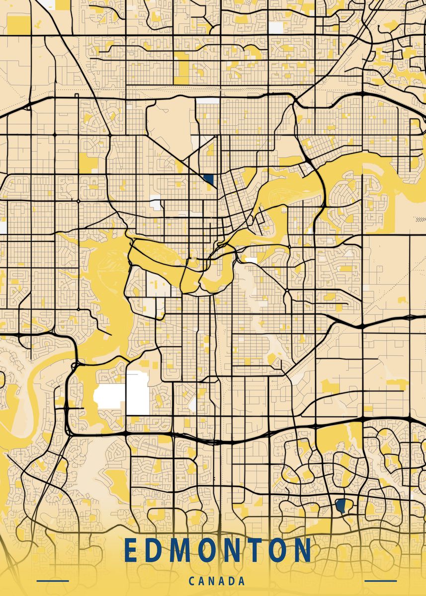 'Edmonton Map Canada' Poster, picture, metal print, paint by Tim Hinz ...