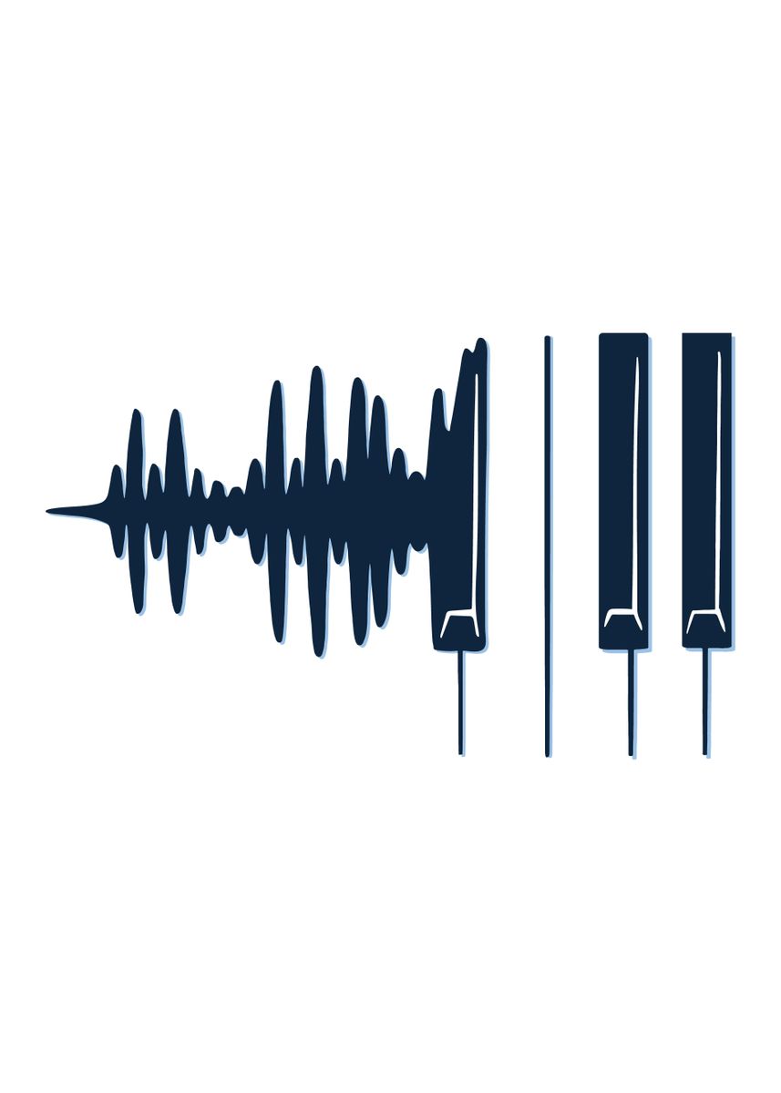 'Piano Soundwaves' Poster, picture, metal print, paint by StonerPlates ...