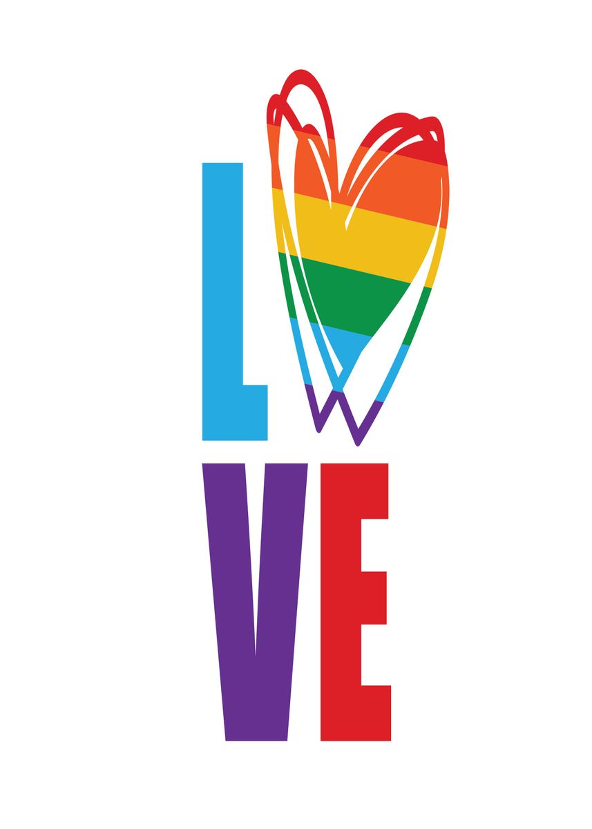 'PRIDE LOVE HEART' Poster, picture, metal print, paint by gera | Displate