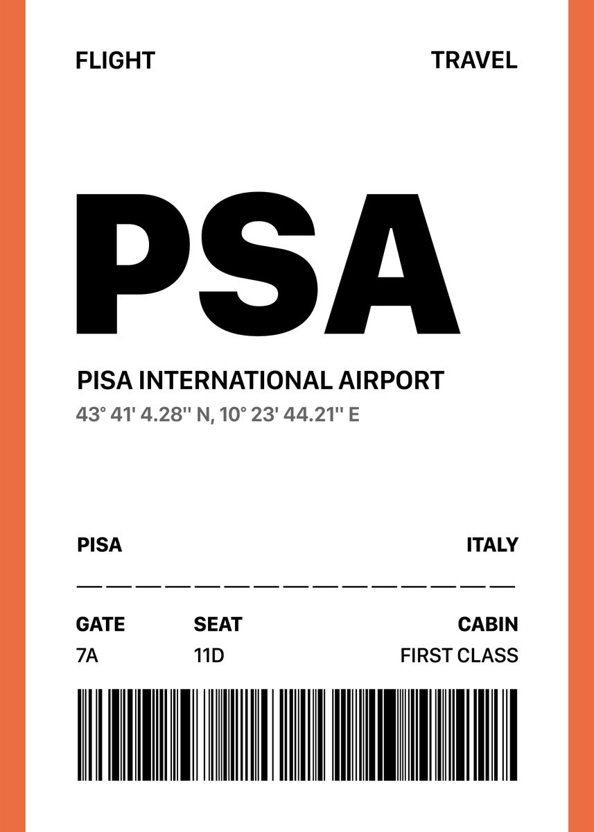 'PSA Boarding Ticket' Poster, picture, metal print, paint by Visitify ...