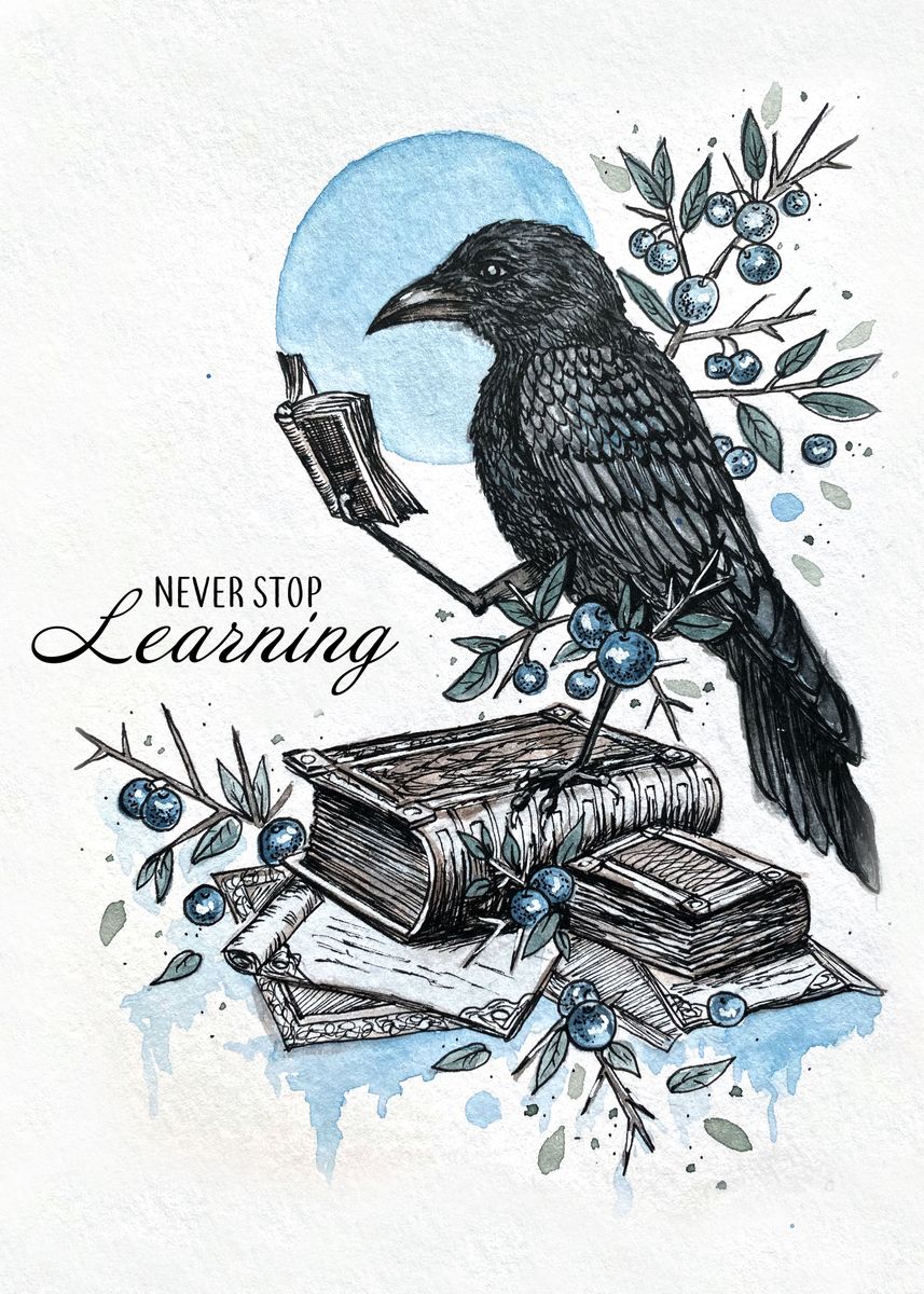 'Raven ' Poster, picture, metal print, paint by Anastasia Maslakova ...