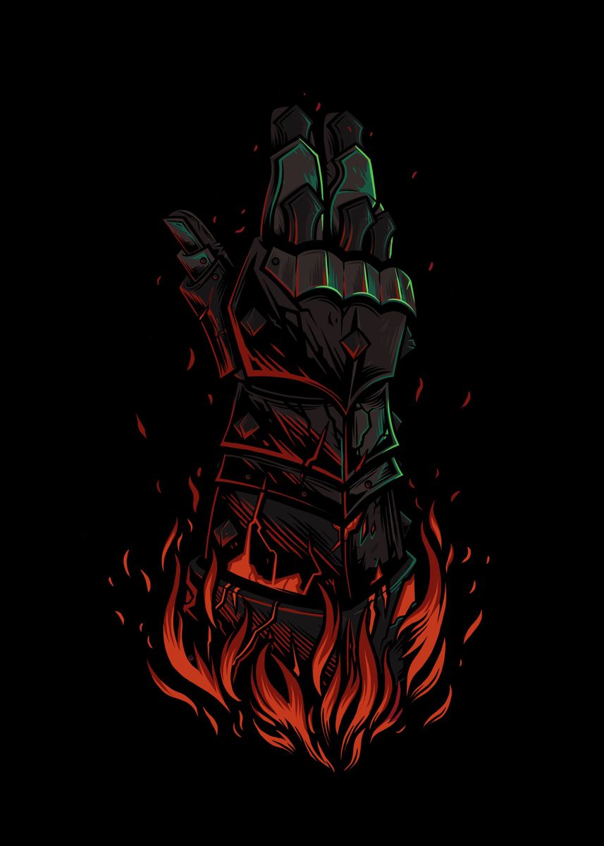 'Fire Gauntlet' Poster, picture, metal print, paint by Zizaran | Displate