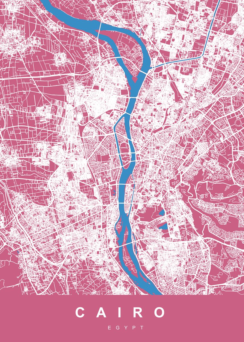 'CAIRO Art Map Egypt' Poster by UrbanMaps | Displate