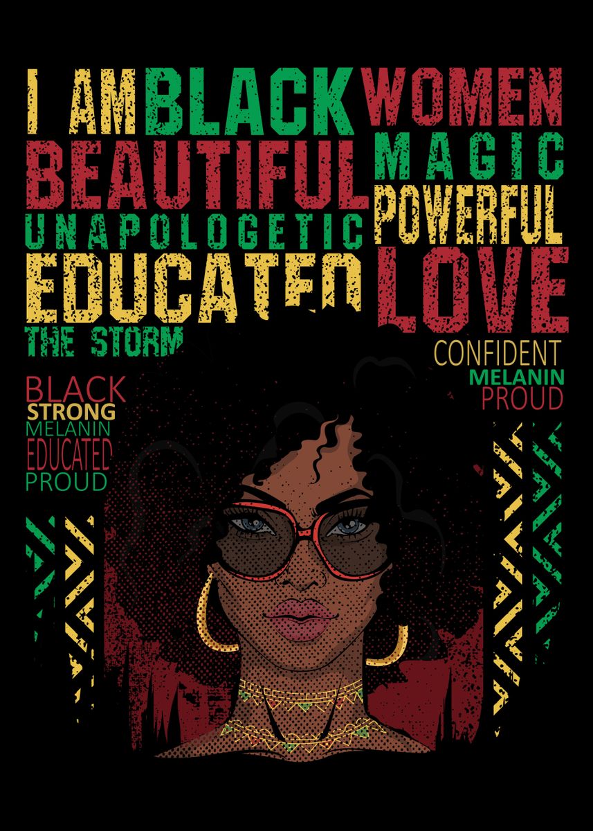 'I Am Black Woman Beautiful' Poster by ShirTom | Displate