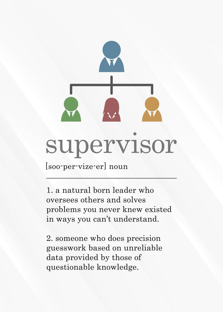 'Supervisor Definition Man' Poster, picture, metal print, paint by ...