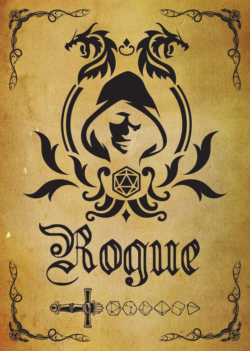 'ROGUE RPG CHARACTER' Poster, picture, metal print, paint by ...