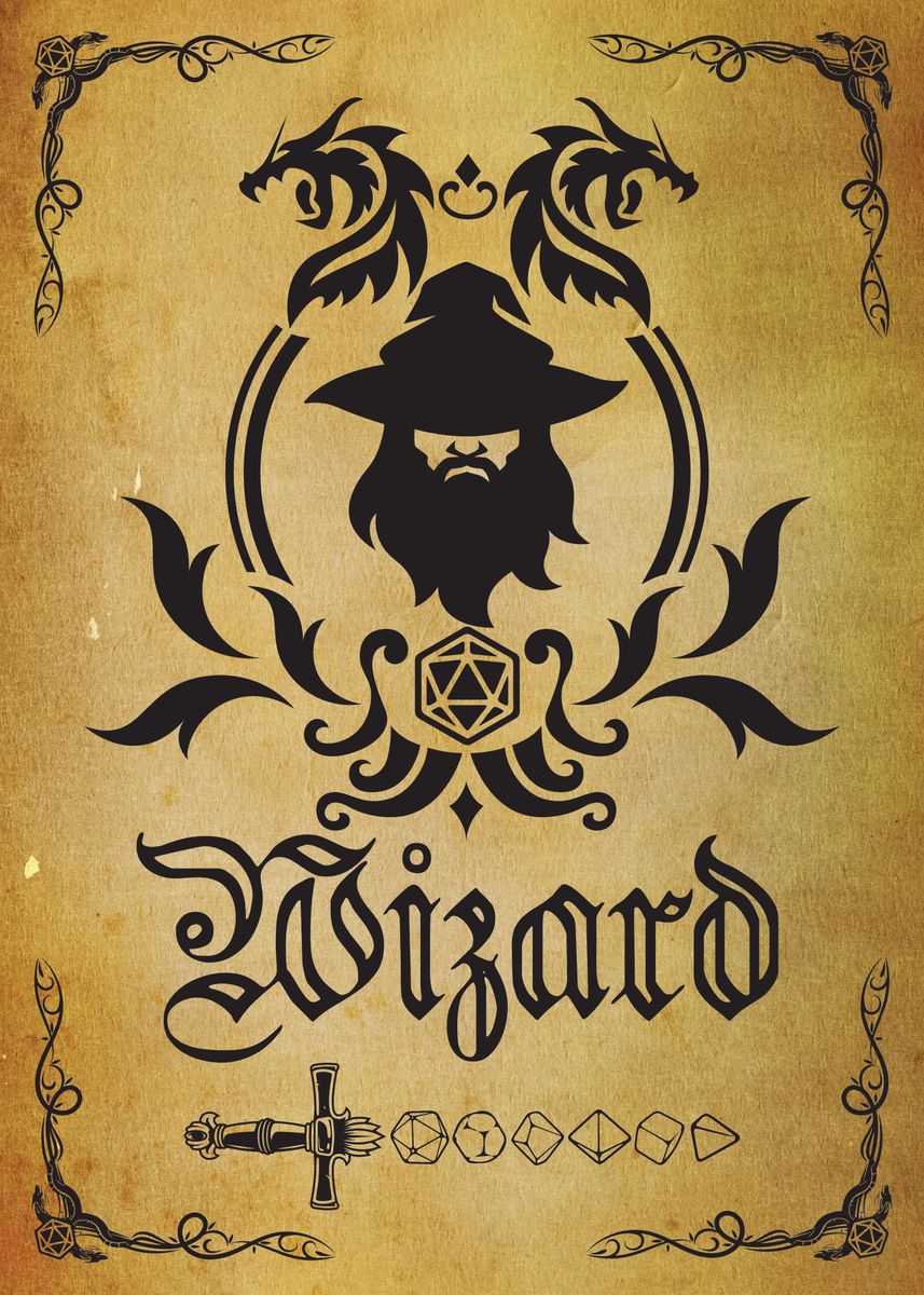 'WIZARD RPG CHARACTER' Poster, picture, metal print, paint by ...