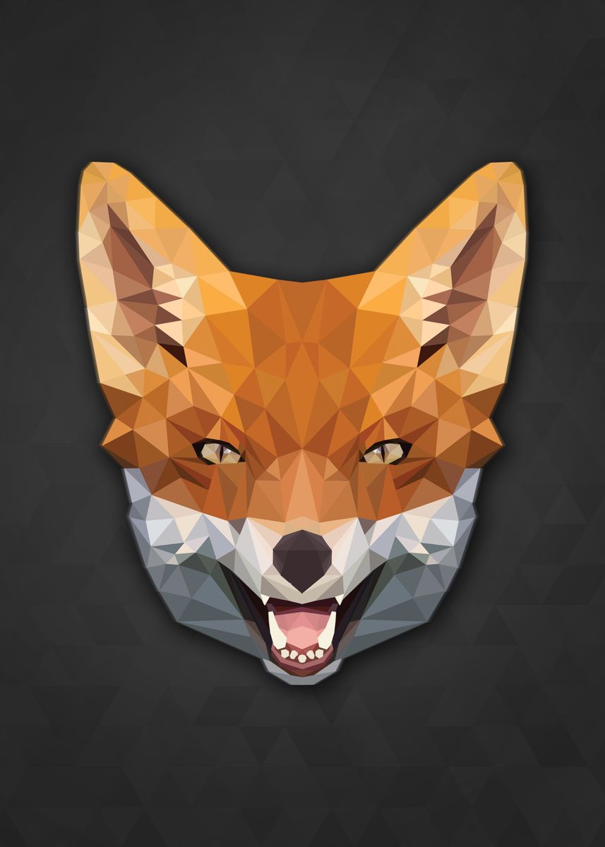 'Polygon Fox' Poster by Daze | Displate