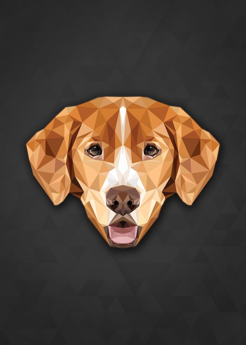 'Polygon Dog' Poster by Daze | Displate