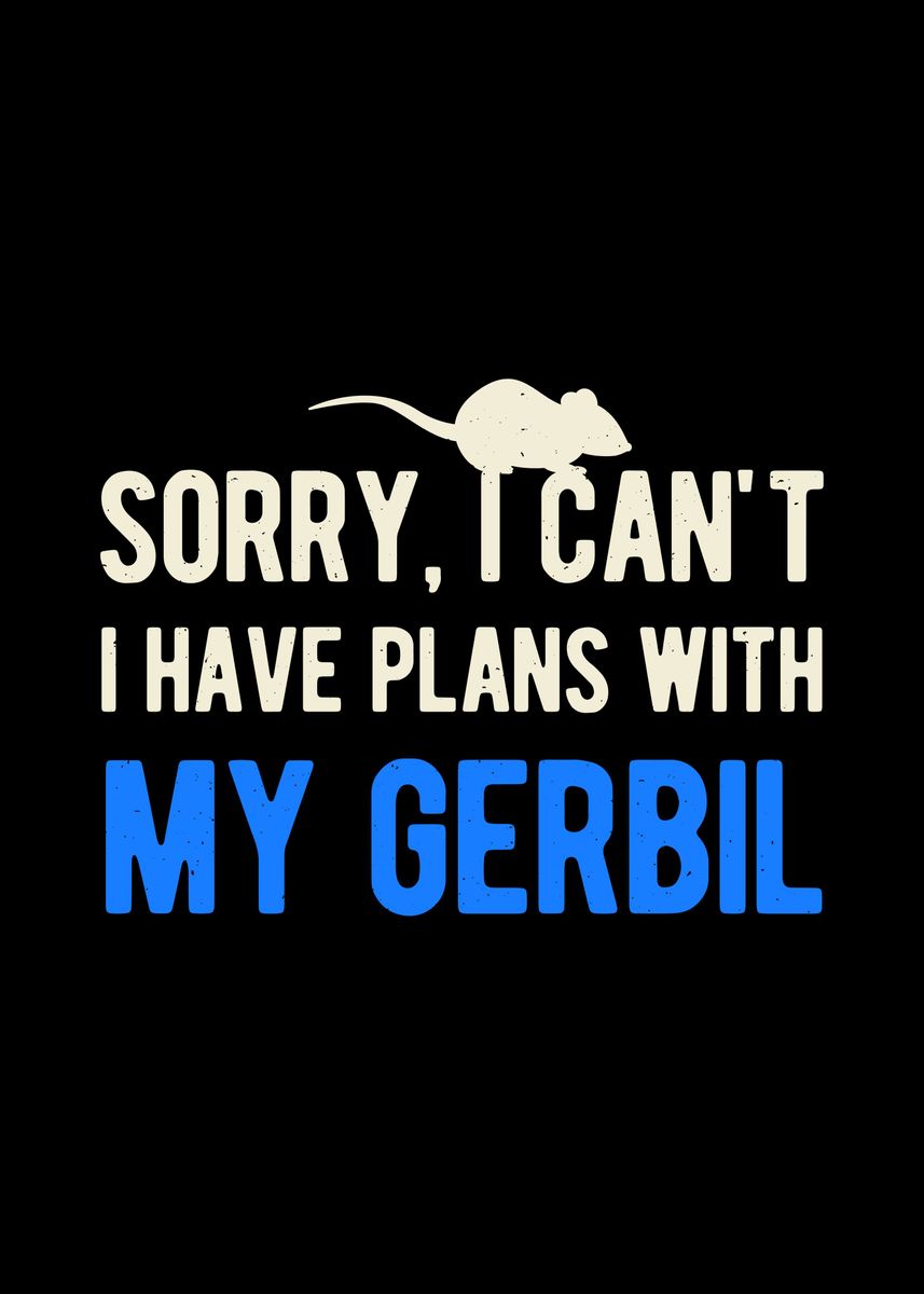 'Funny Gerbil' Poster, picture, metal print, paint by Visualz | Displate