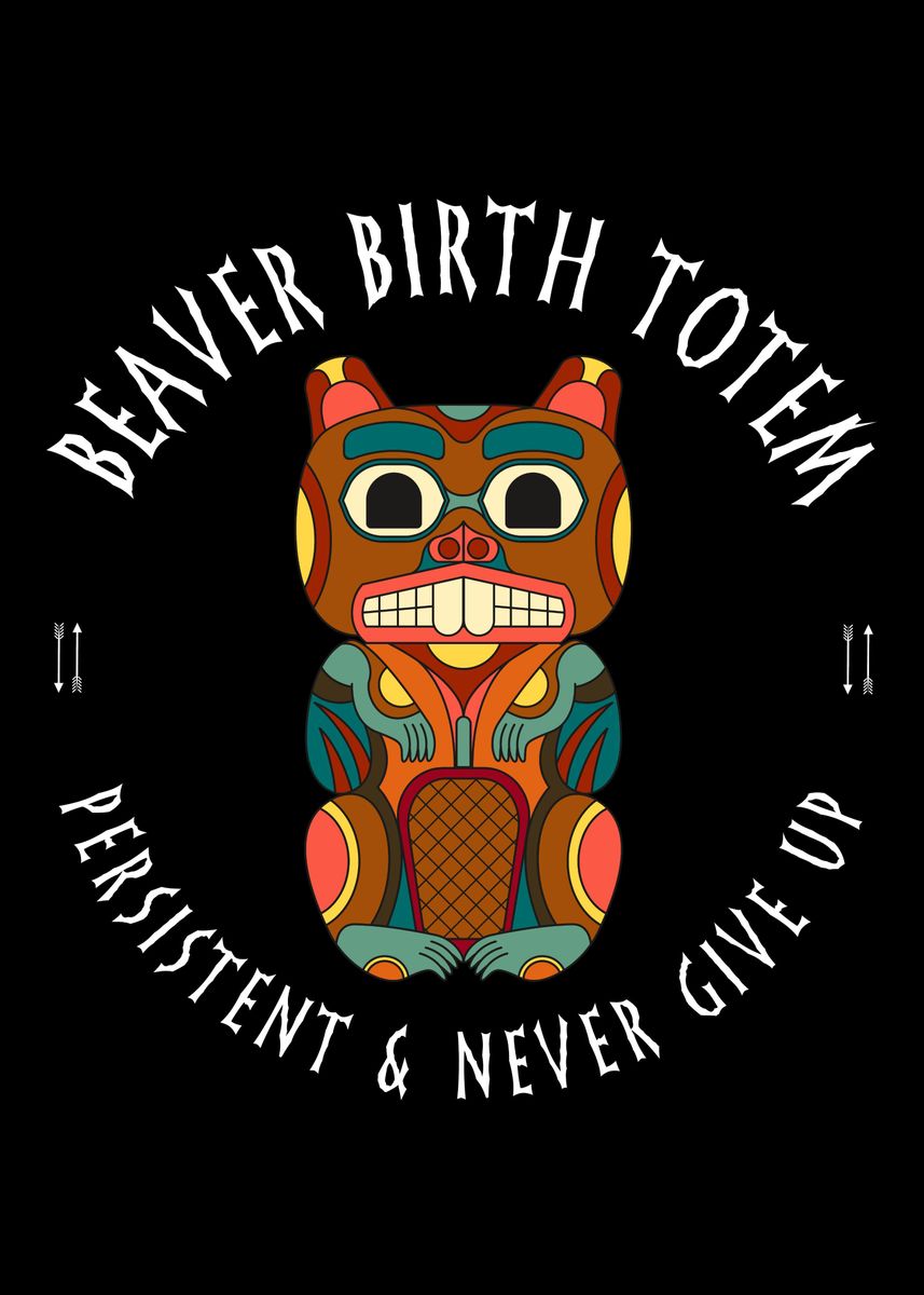 'Beaver Zodiac' Poster, picture, metal print, paint by Michael | Displate