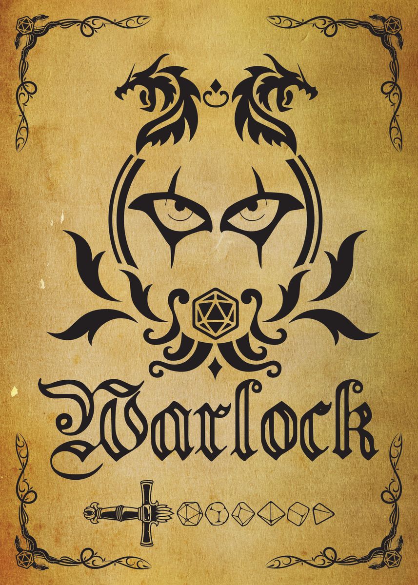 'WARLOCK RPG CHARACTER' Poster, picture, metal print, paint by ...