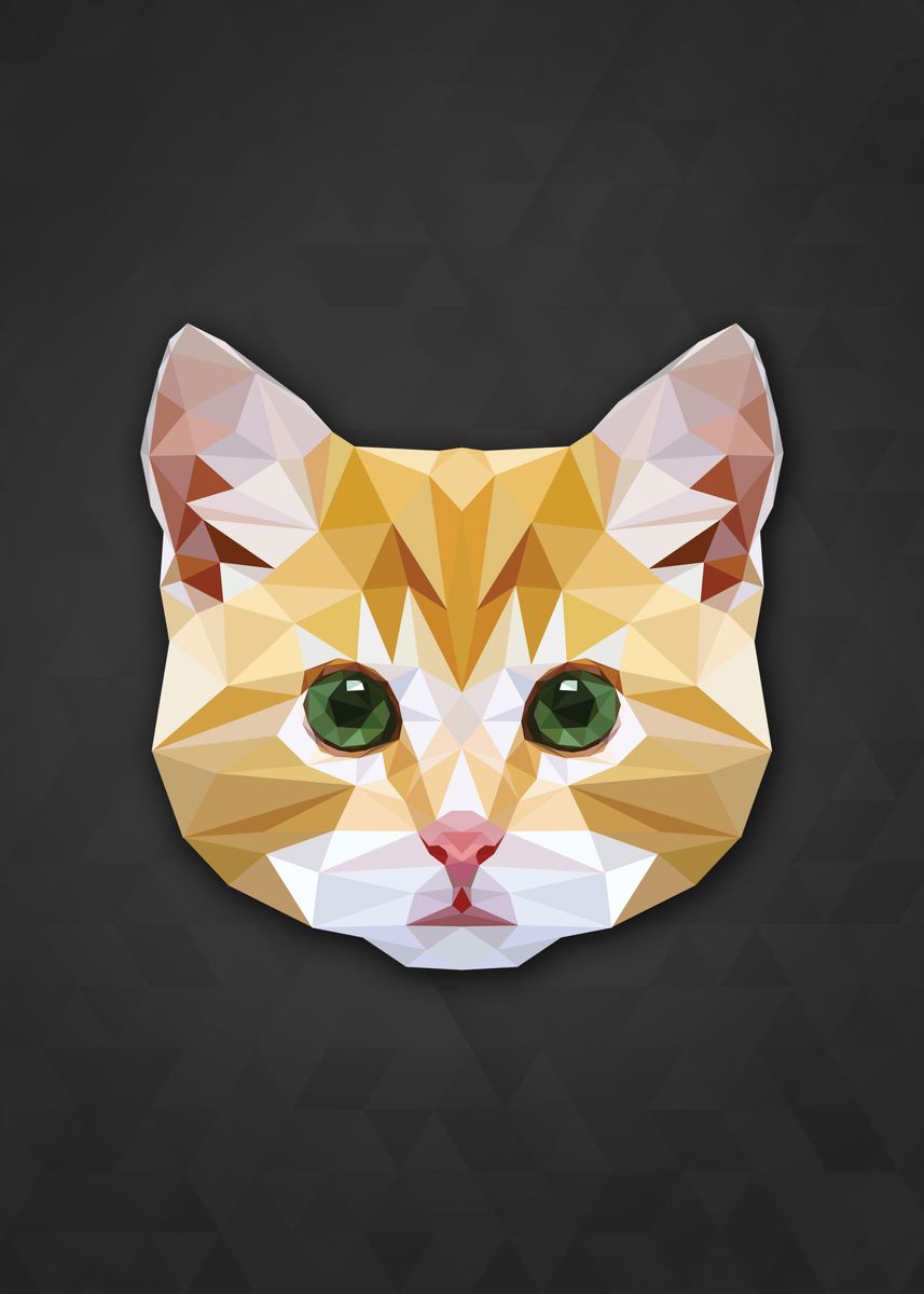 'Polygon Cat' Poster by Daze | Displate