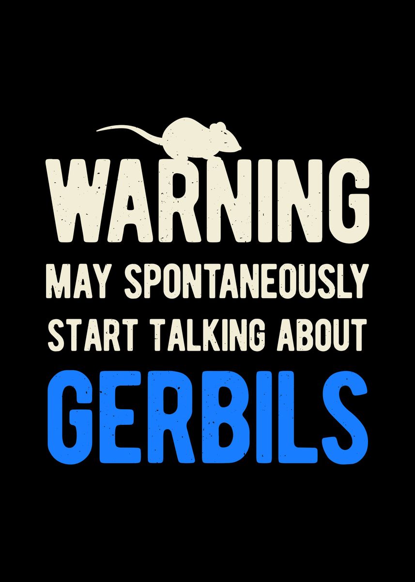'Funny Gerbil' Poster, picture, metal print, paint by Visualz | Displate