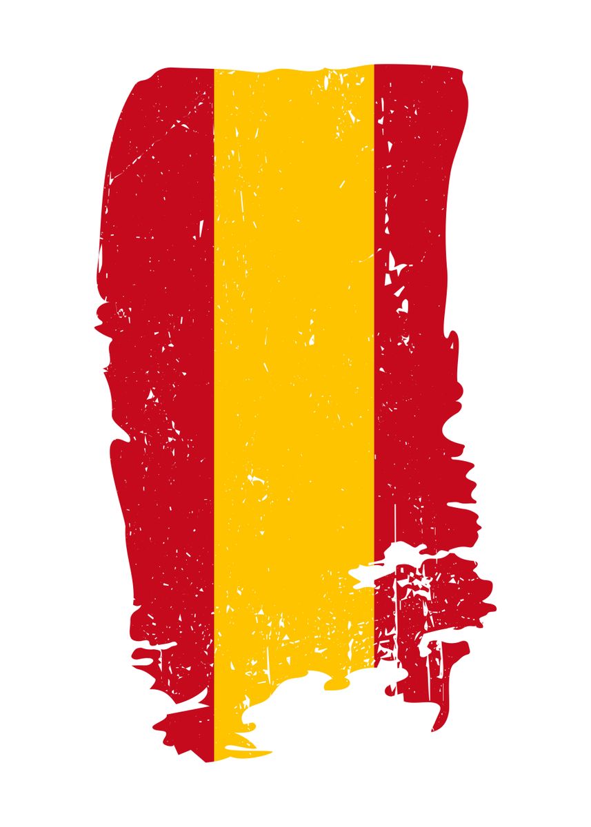 'Spanish Flag Retro Vintage' Poster, picture, metal print, paint by ...