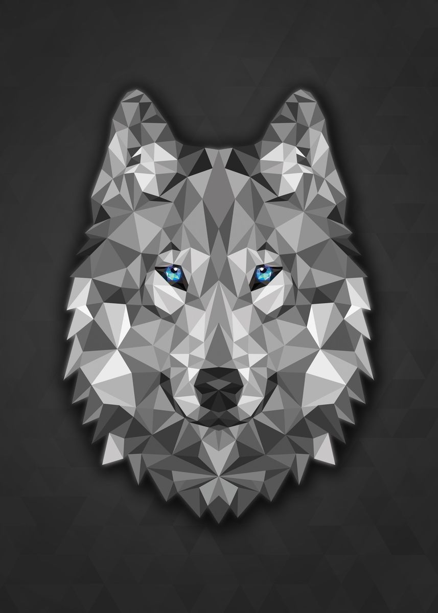 'Polygon Wolf' Poster by Daze | Displate