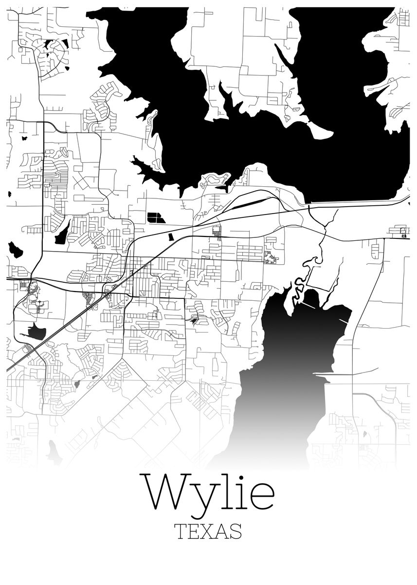 'Wylie Texas city map' Poster by RelDesign | Displate
