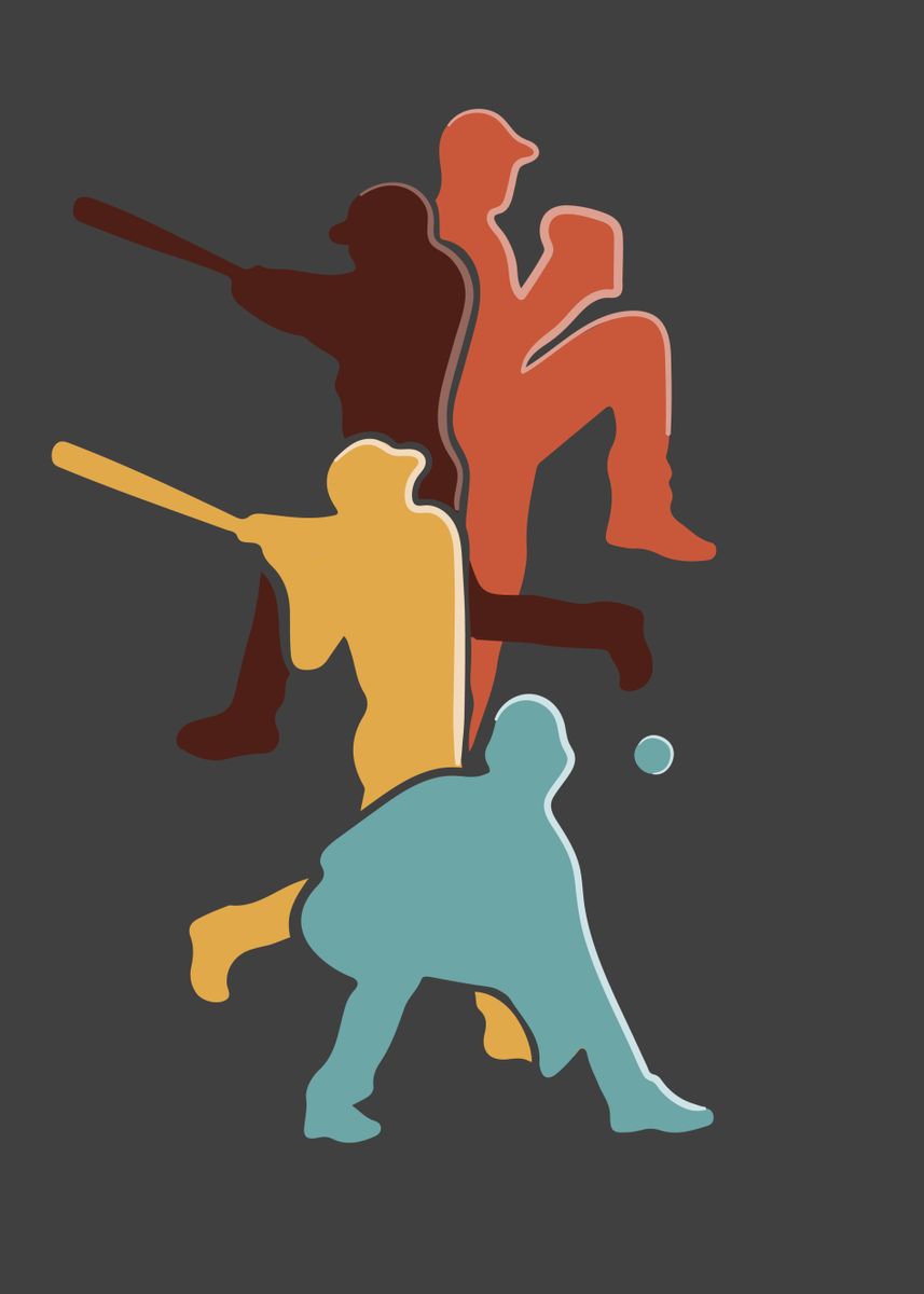 'Baseball Retro Vintage' Poster, picture, metal print, paint by ...