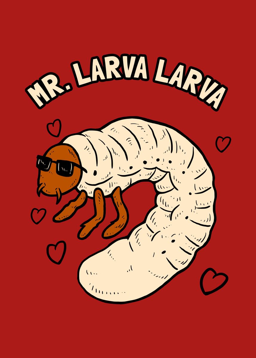 'Mr Larva Larva' Poster, picture, metal print, paint by Yipptee | Displate