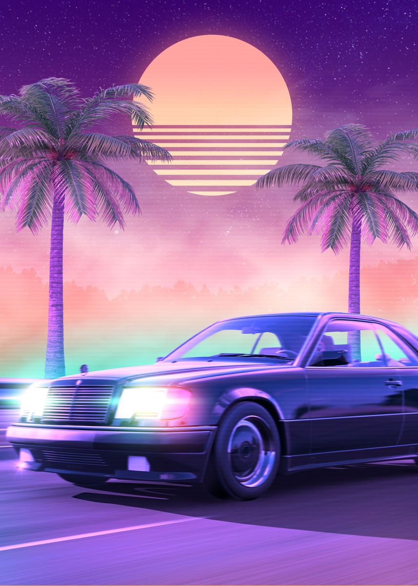 'The Outrun' Poster, picture, metal print, paint by Tarendra Studio ...