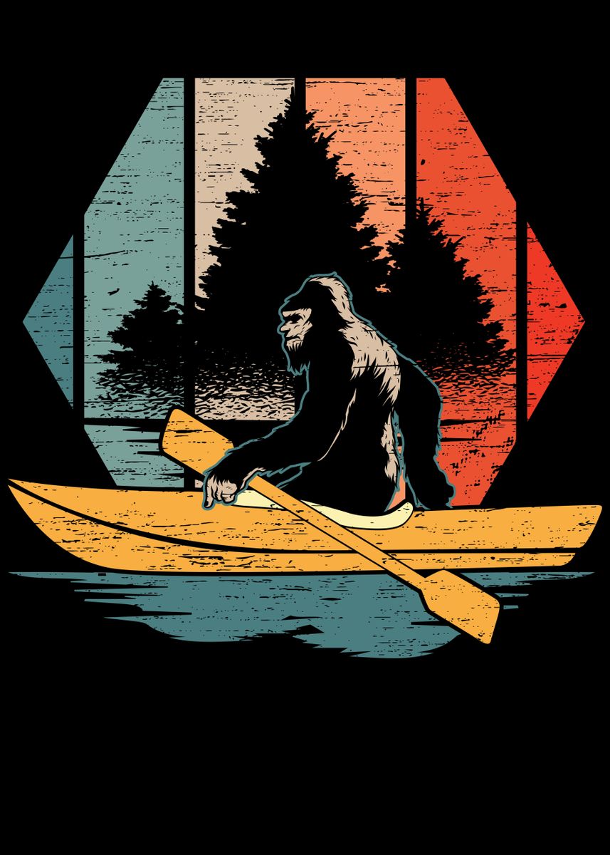 'Bigfoot Kayak' Poster, picture, metal print, paint by NAO | Displate