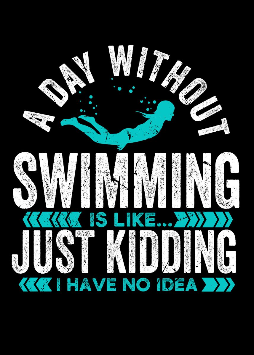 'Swimming Swimming Club' Poster, picture, metal print, paint by ...