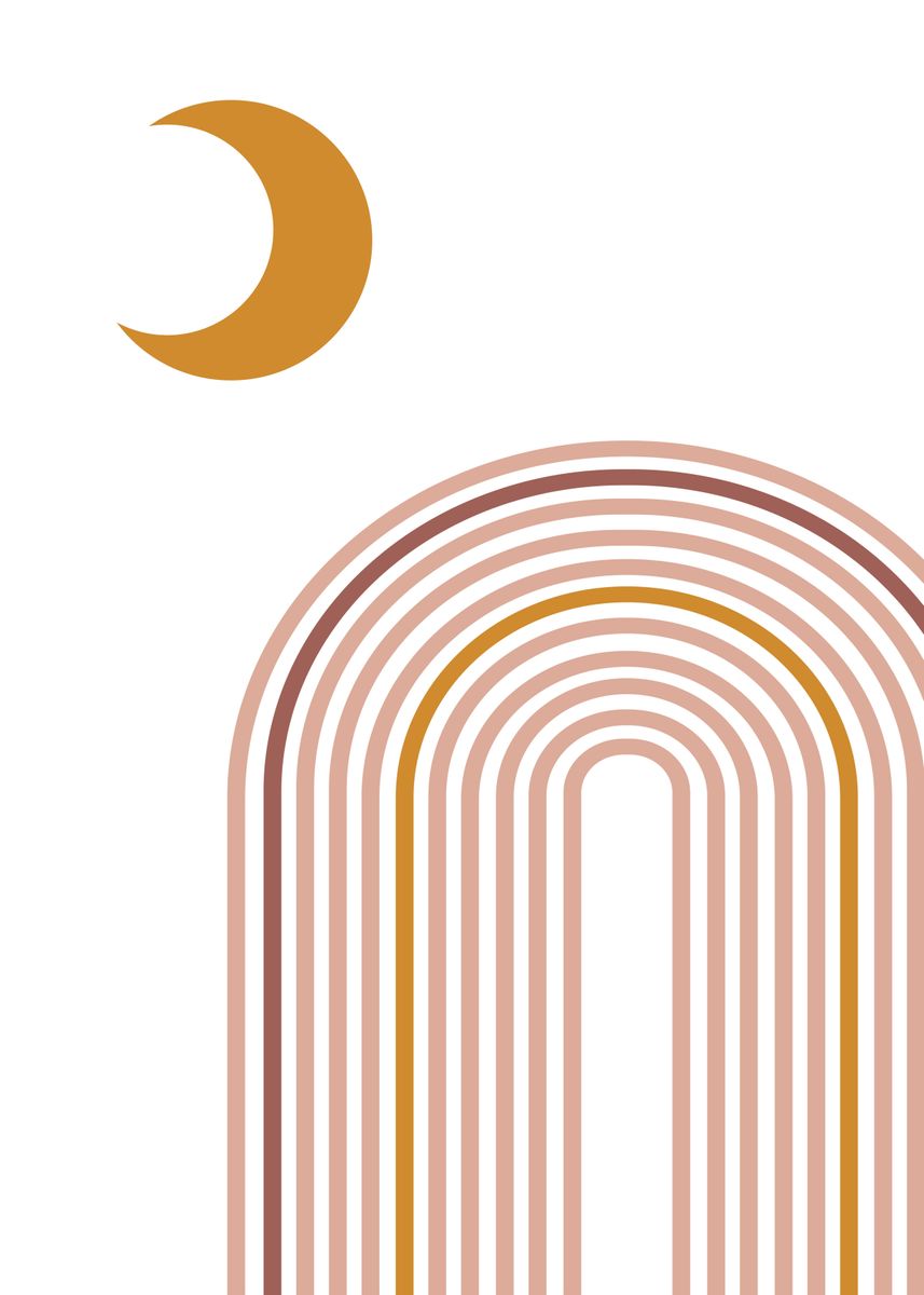 'Moon Phases Modern Art 3' Poster by Human Shadow | Displate