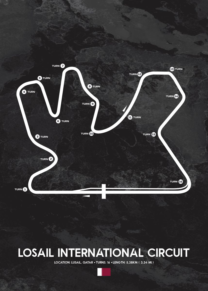 'Losail Int Circuit' Poster by Mapsters | Displate