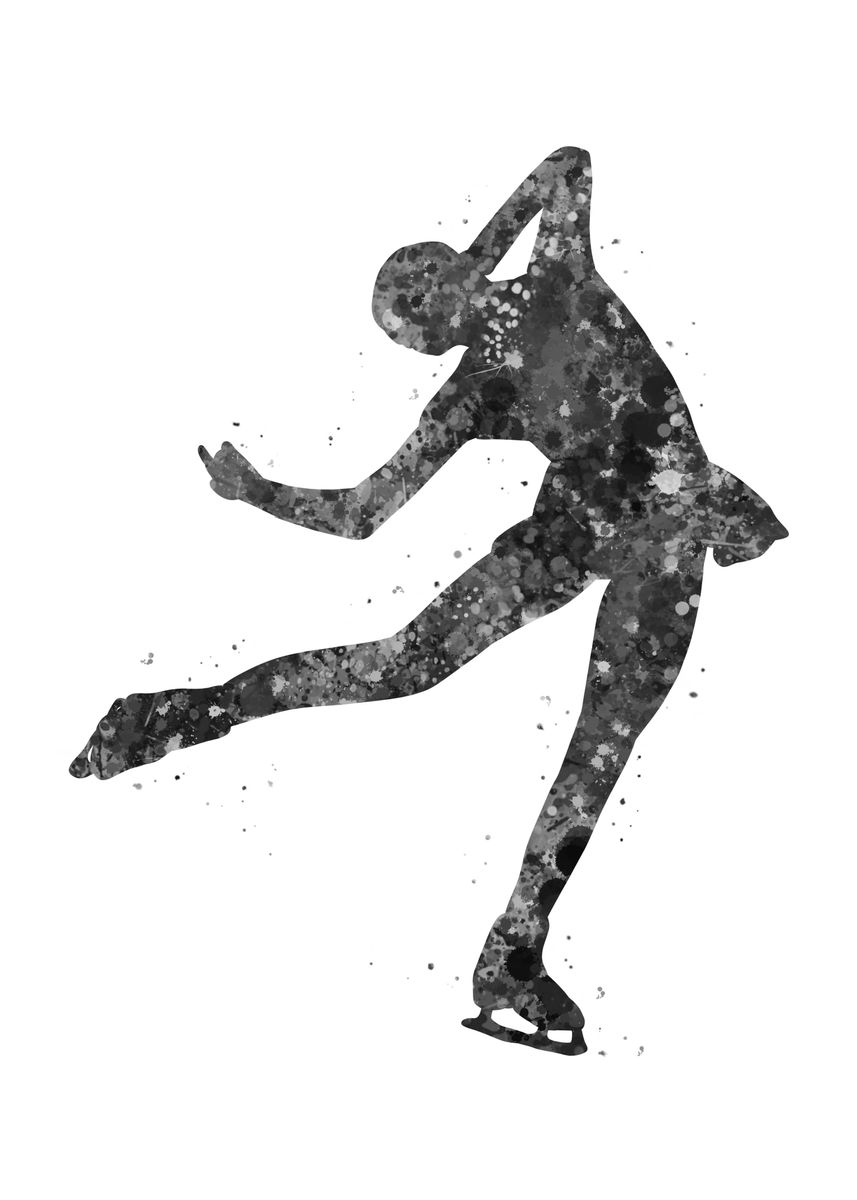 'Ice skating' Poster, picture, metal print, paint by Yahya Art | Displate