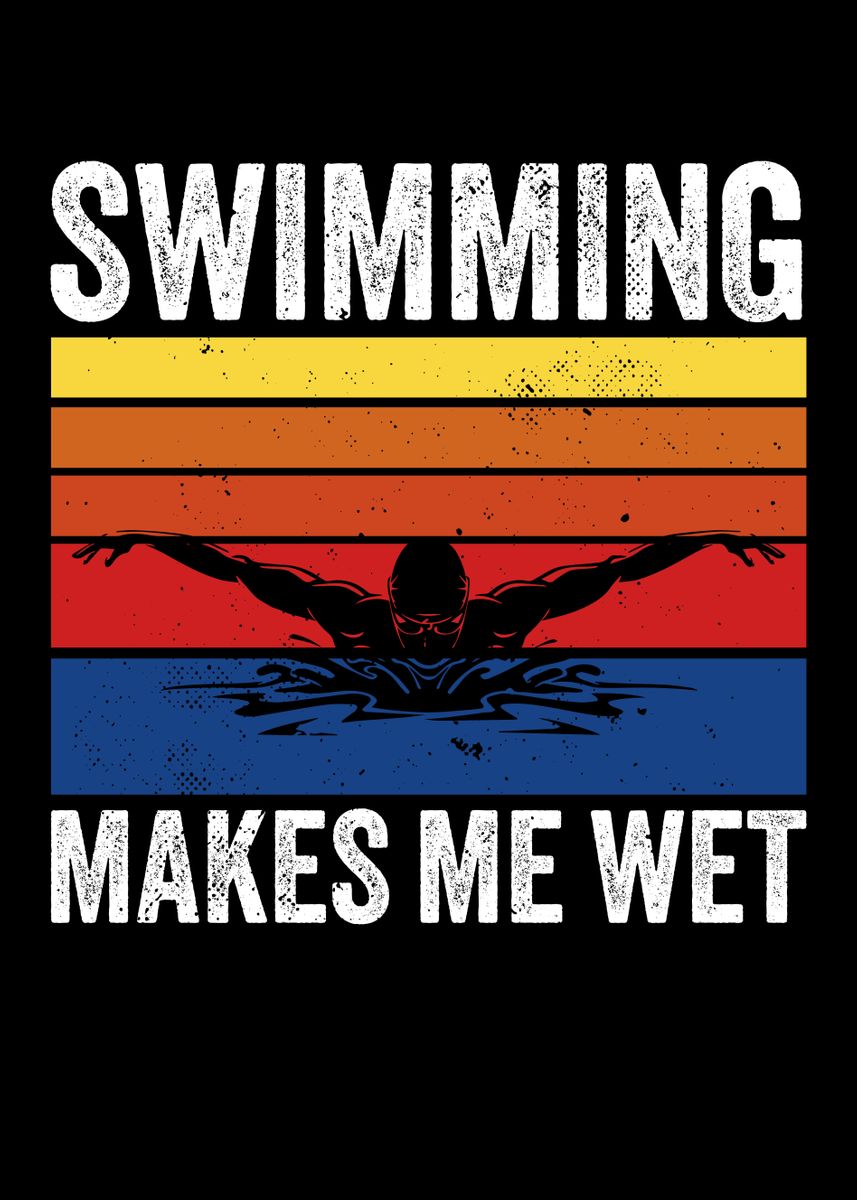 'Swimming Swimming Club' Poster, picture, metal print, paint by ...